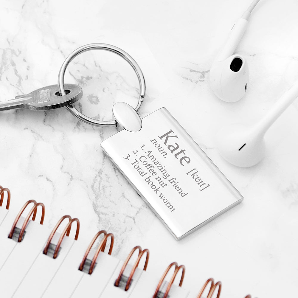 Personalised Definition Rectangle Keyring | Keepsakes | Treat Republic