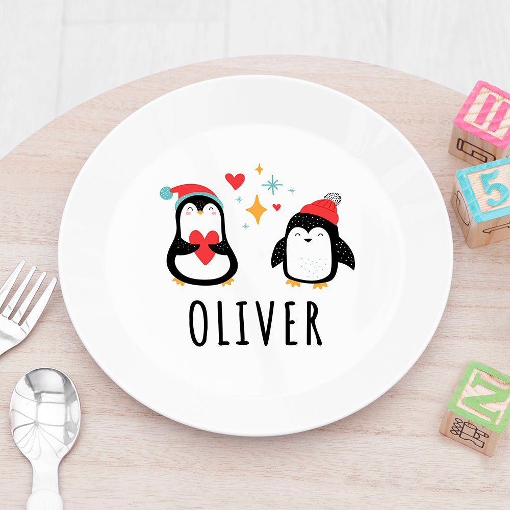 Personalised Children’s Winter Penguin Plate | Gifts for Babies and ...