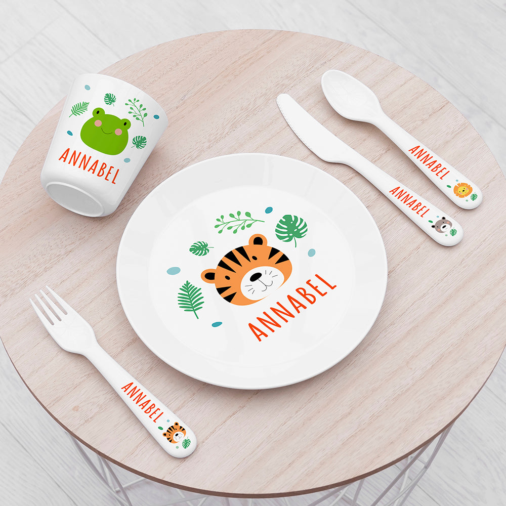 Personalised Children’s Jungle Animal Dinner Set | Gifts for Babies and ...