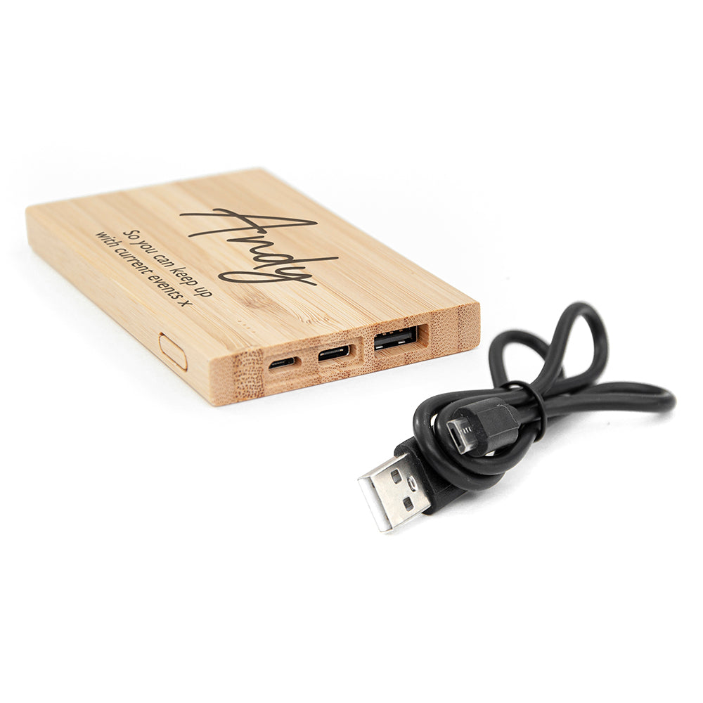 Personalised For When You Need A Boost Bamboo Powerbank | Treat Republic