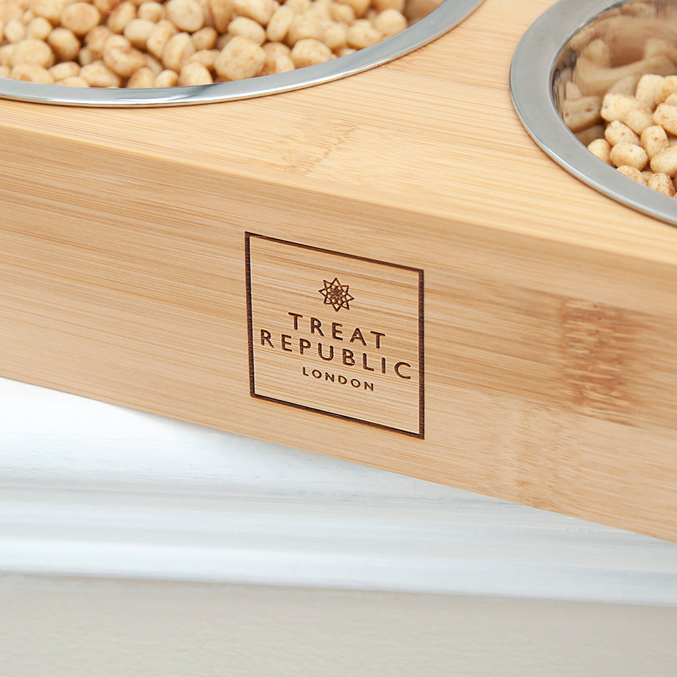 Personalised Bamboo Pet Bowl Set | Gifts for Cats and Dogs | Treat Republic