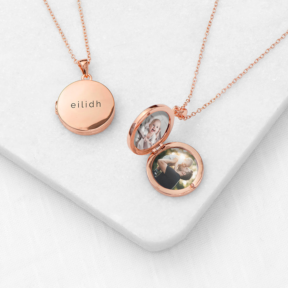 Personalised Round Photo Locket | Gifts for Her | Treat Republic