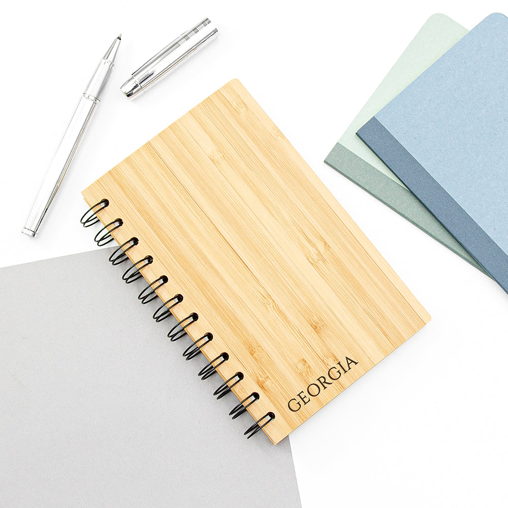 Personalised Bamboo and Stone-Based Paper Notebook | Treat Republic