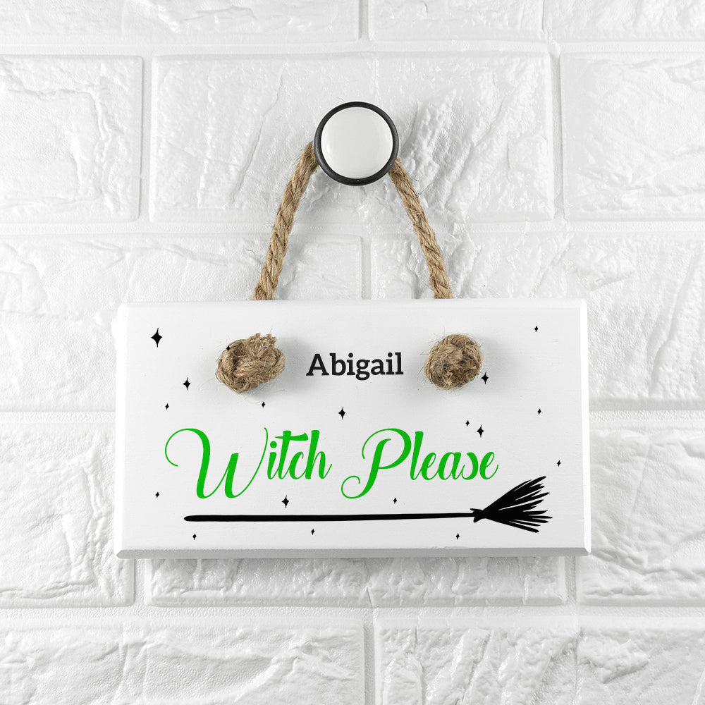 Personalised Halloween Witches Broom Sign | Halloween Gifts | Treat ...