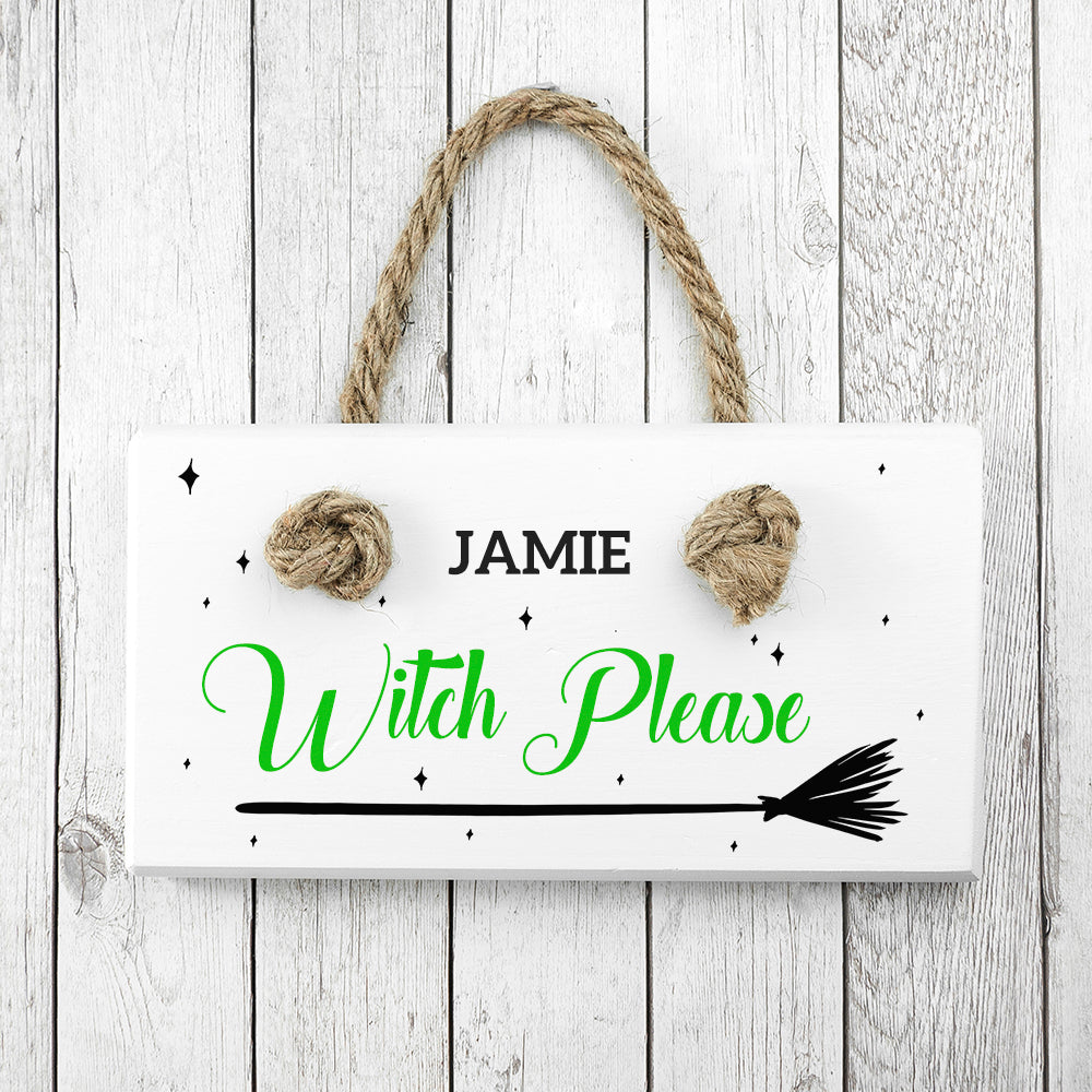 Personalised Halloween Witches Broom Sign | Halloween Gifts | Treat ...