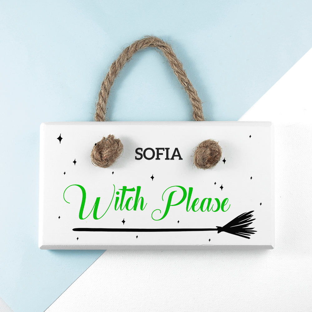 Personalised Halloween Witches Broom Sign | Halloween Gifts | Treat ...