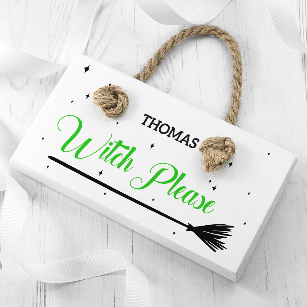 Personalised Halloween Witches Broom Sign | Halloween Gifts | Treat ...