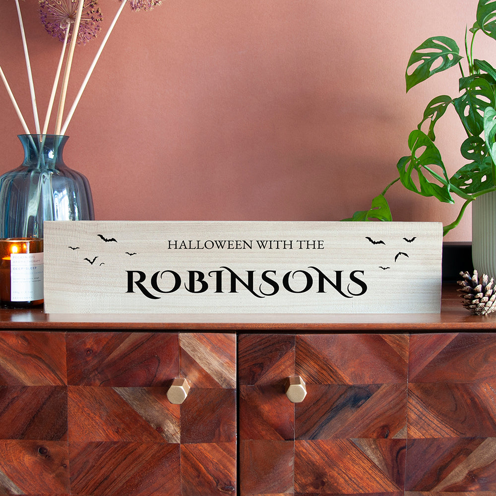 Personalised Halloween with the Family Mantle Sign | Halloween Gifts ...