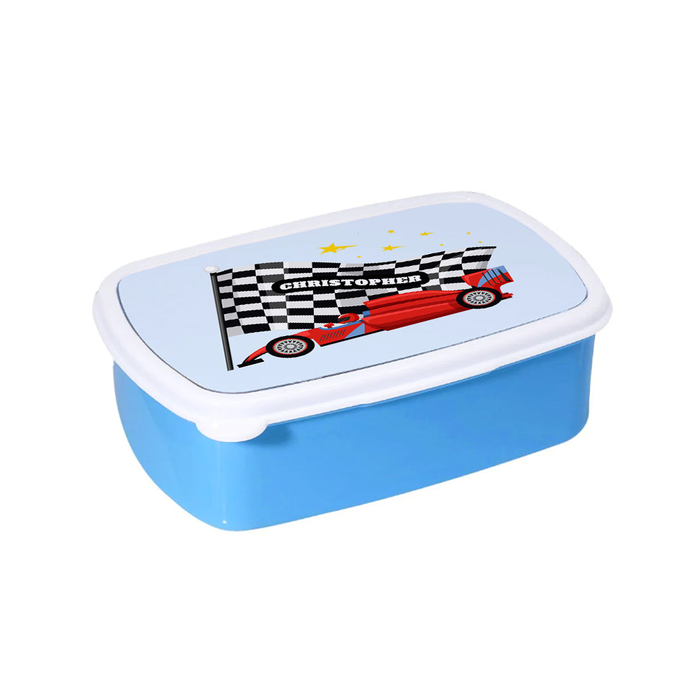 Personalised Kids Racing Car Lunch Box | Gifts for Kids | Treat Republic