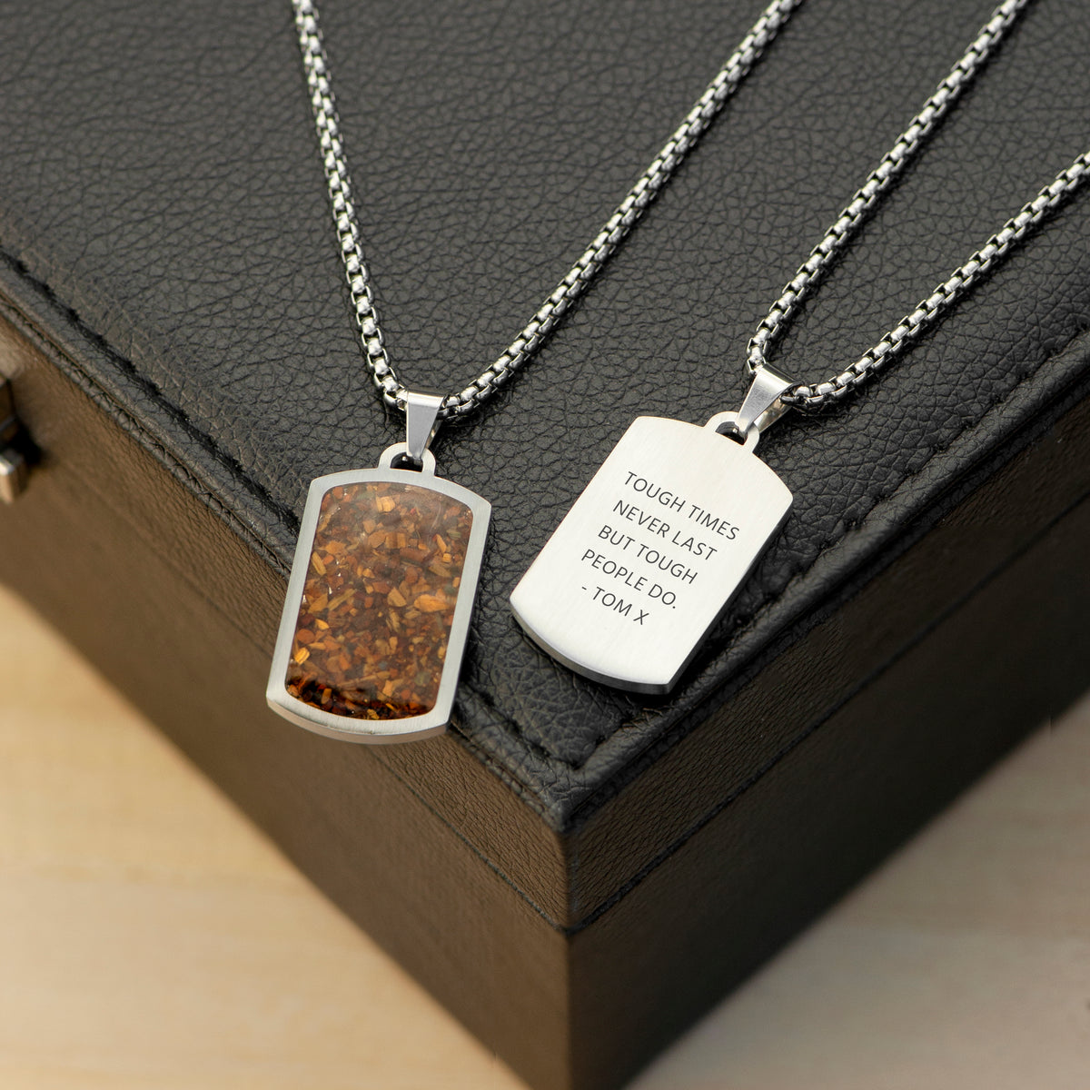 Personalised Men's Tiger's Eye Dog Tag Necklace | Gifts for Him | Treat ...