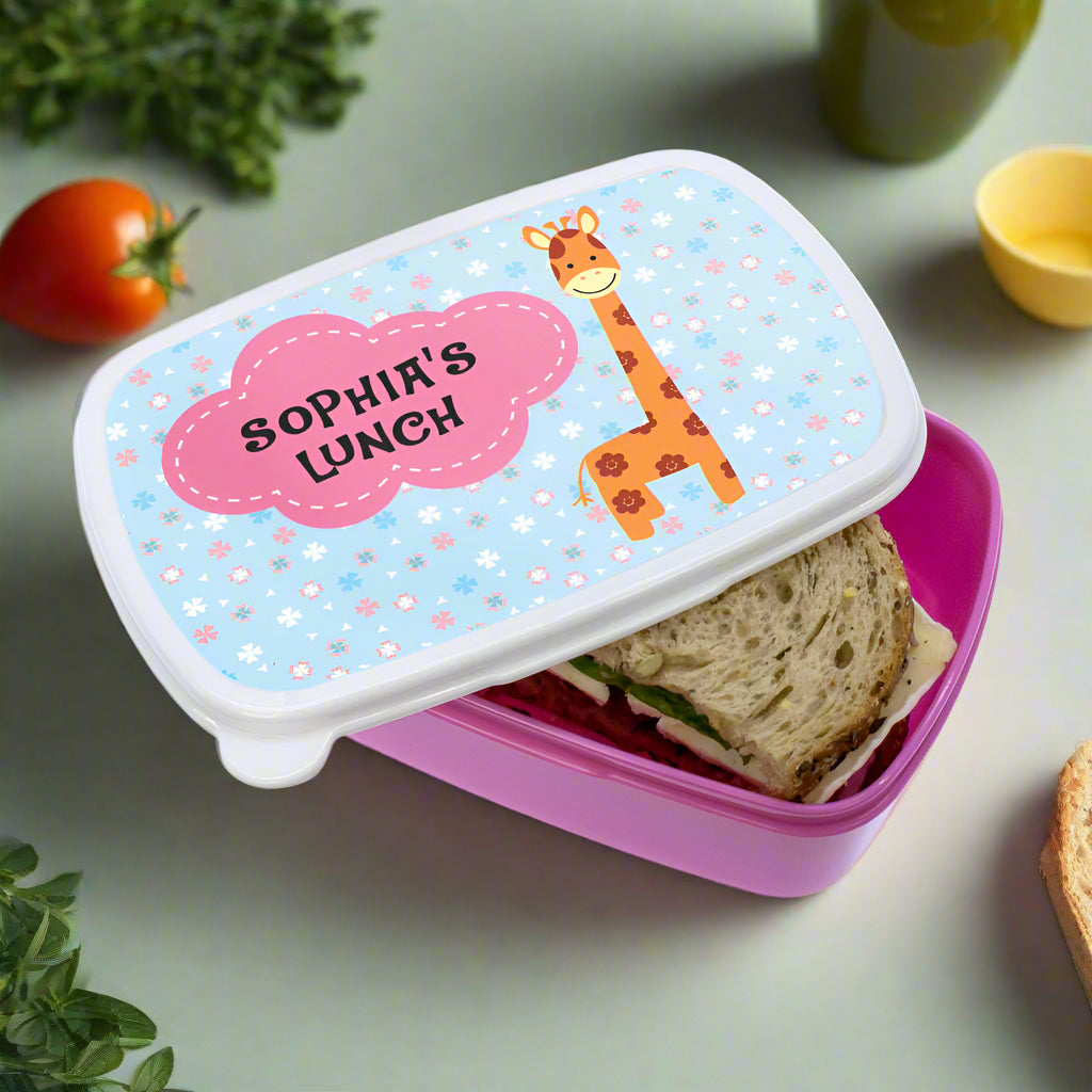 Personalised Cute Giraffe Lunch Box | Gifts for Kids | Treat Republic