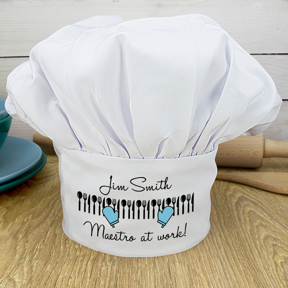 Personalised Maestro At Work Novelty Chef's Hat | Treat Republic