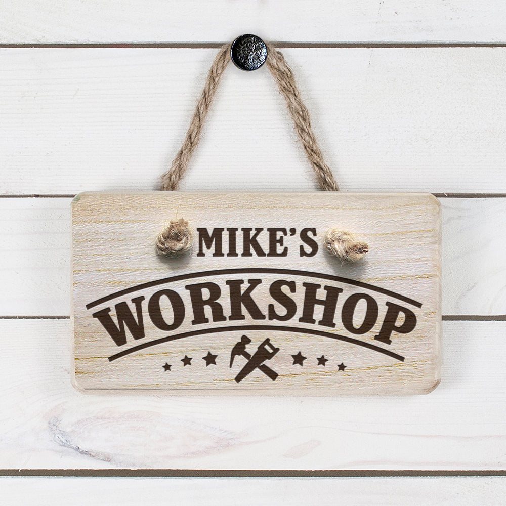 Personalised Wooden Workshop Sign | Wall Hanging Décor | Treat Republic