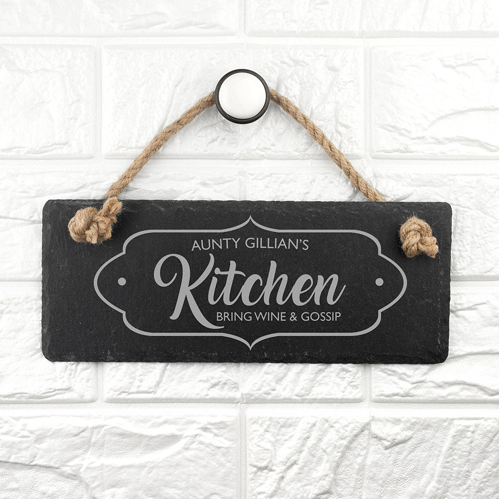 Personalised Our Kitchen Slate Hanging Sign | Treat Republic