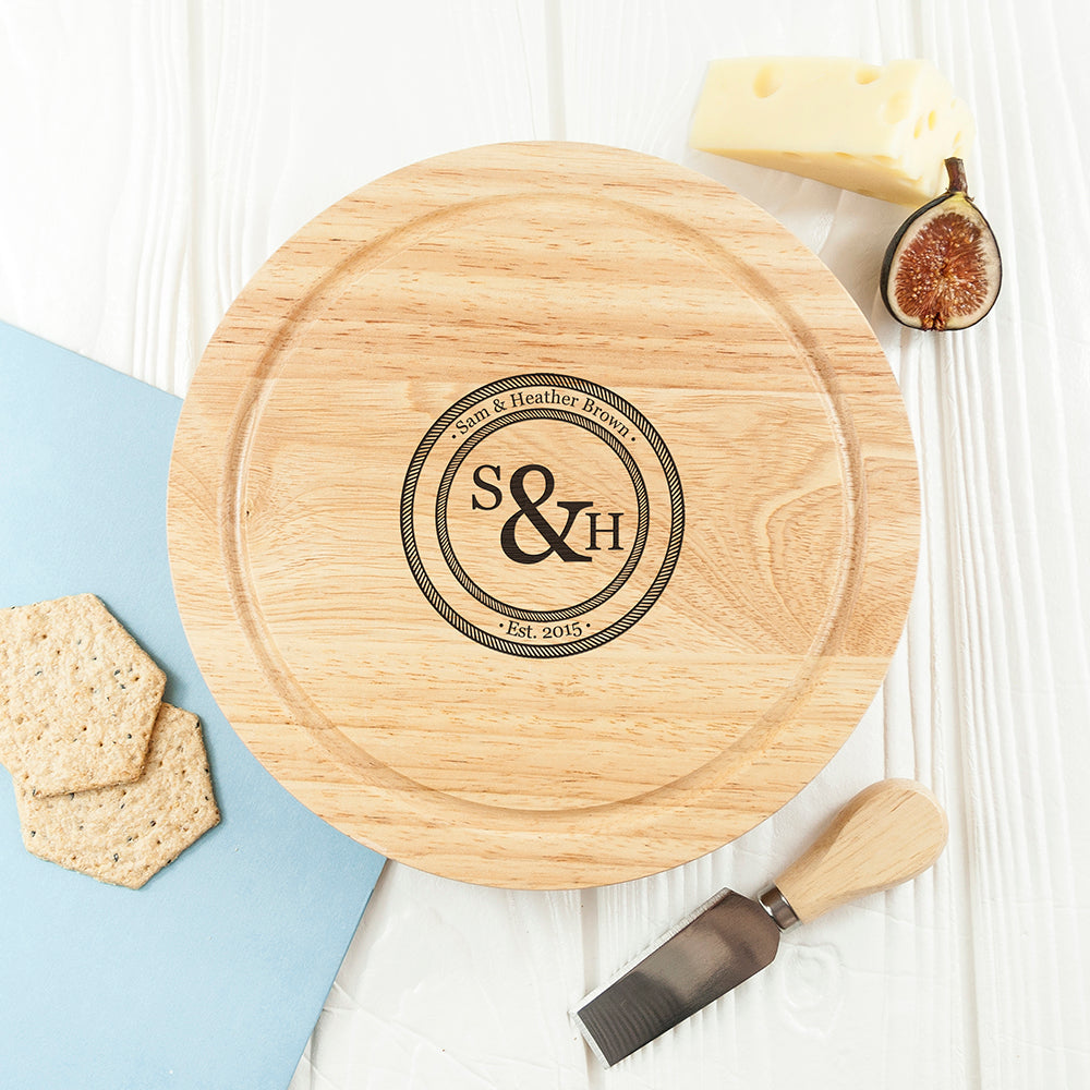 Monogram Couple Cheese Board Set | Treat Republic