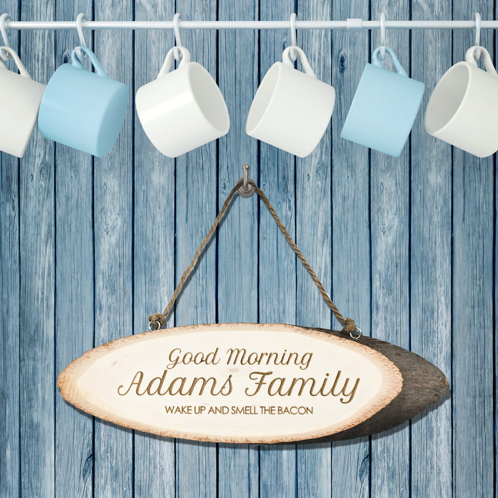Personalised Family's Rustic Wooden Hanging Sign | Gifts for Families ...
