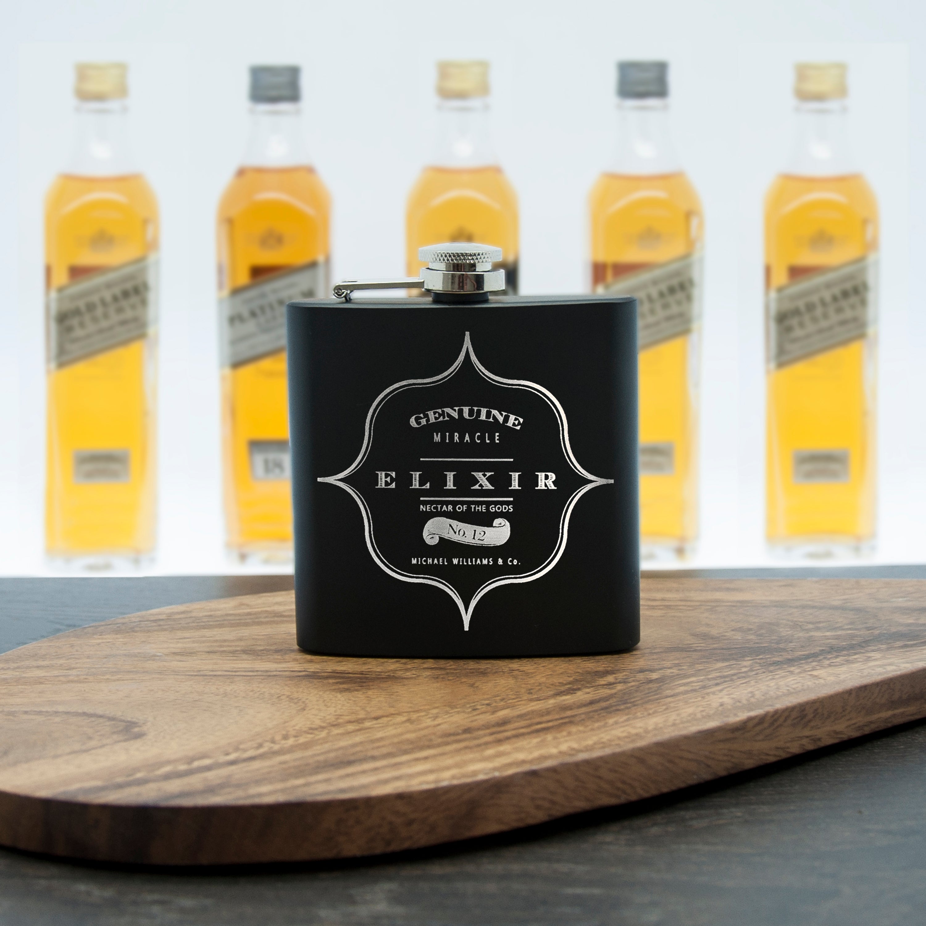 Personalised Elixir Vintage Hip Flask | Treat Republic
