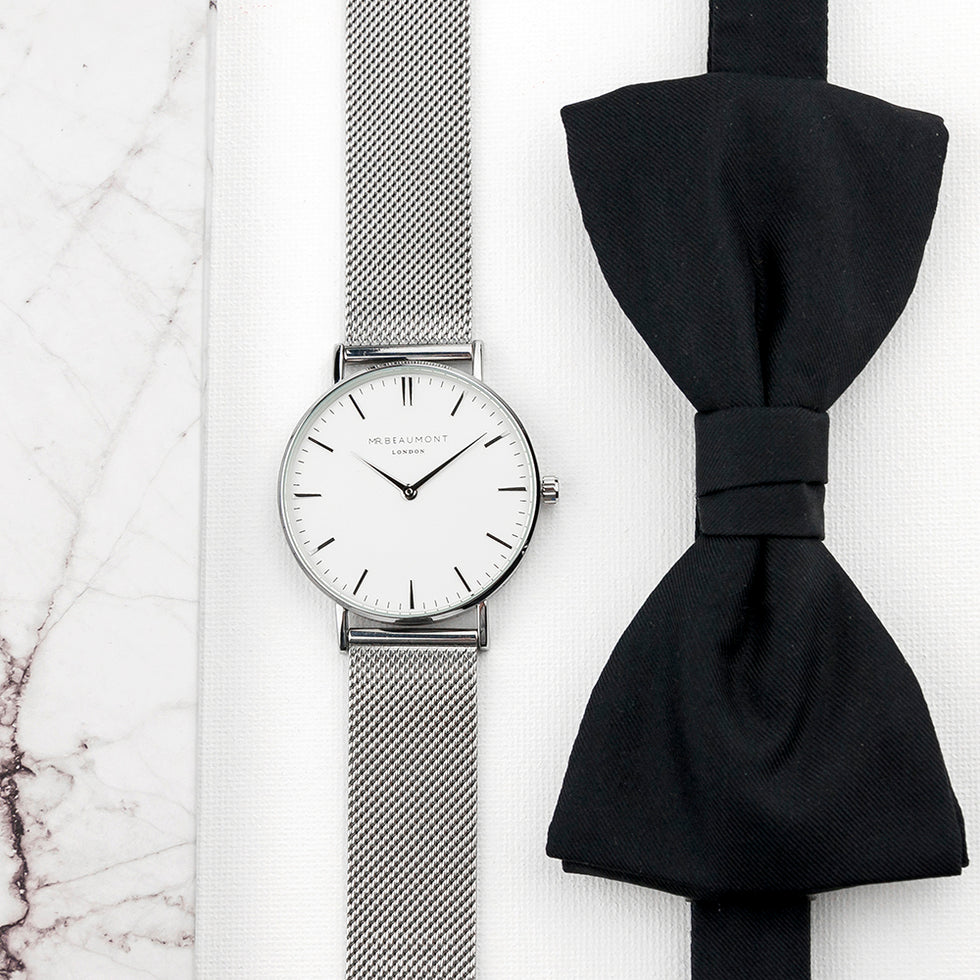 Personalised Men's Metallic Silver Watch | Gifts for Him | Treat Republic