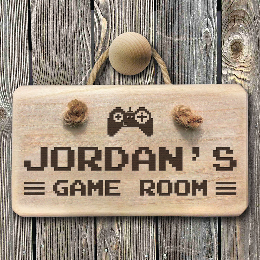 Personalised Wooden Game Room Sign | Gifts for Him | Treat Republic